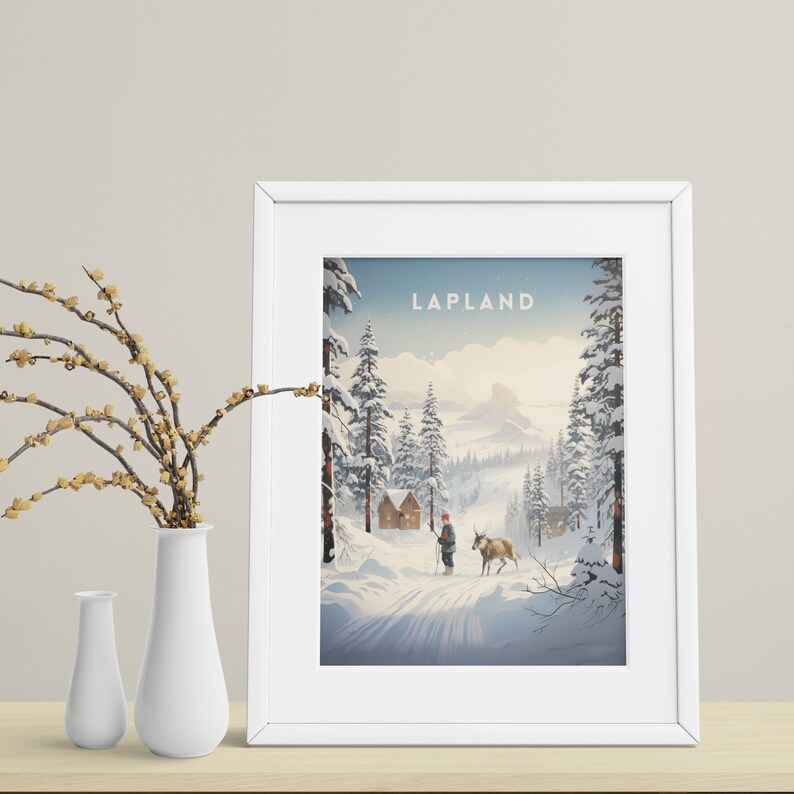 Lapland Travel, Lapland Poster, Finland Poster, Lapland Print, Finland ...