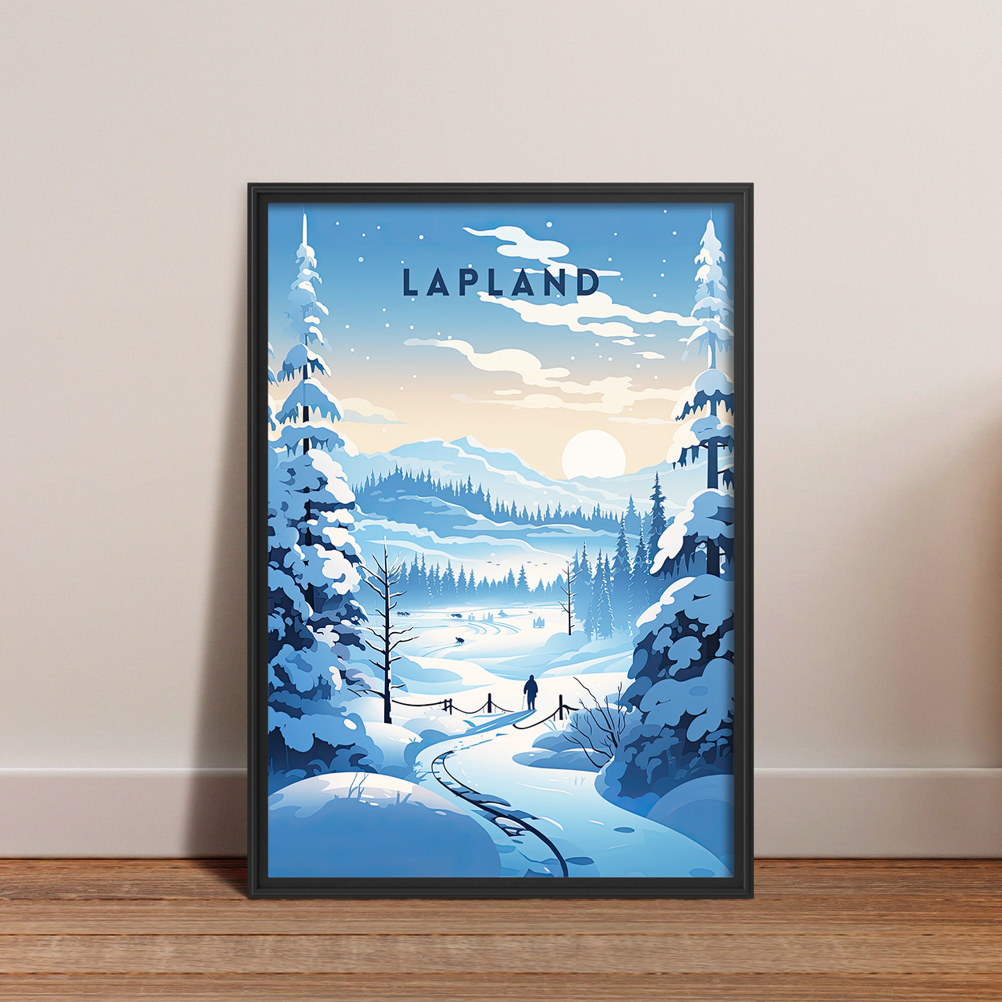 Lapland Travel, Lapland Poster, Finland Poster, Lapland Print, Finland ...