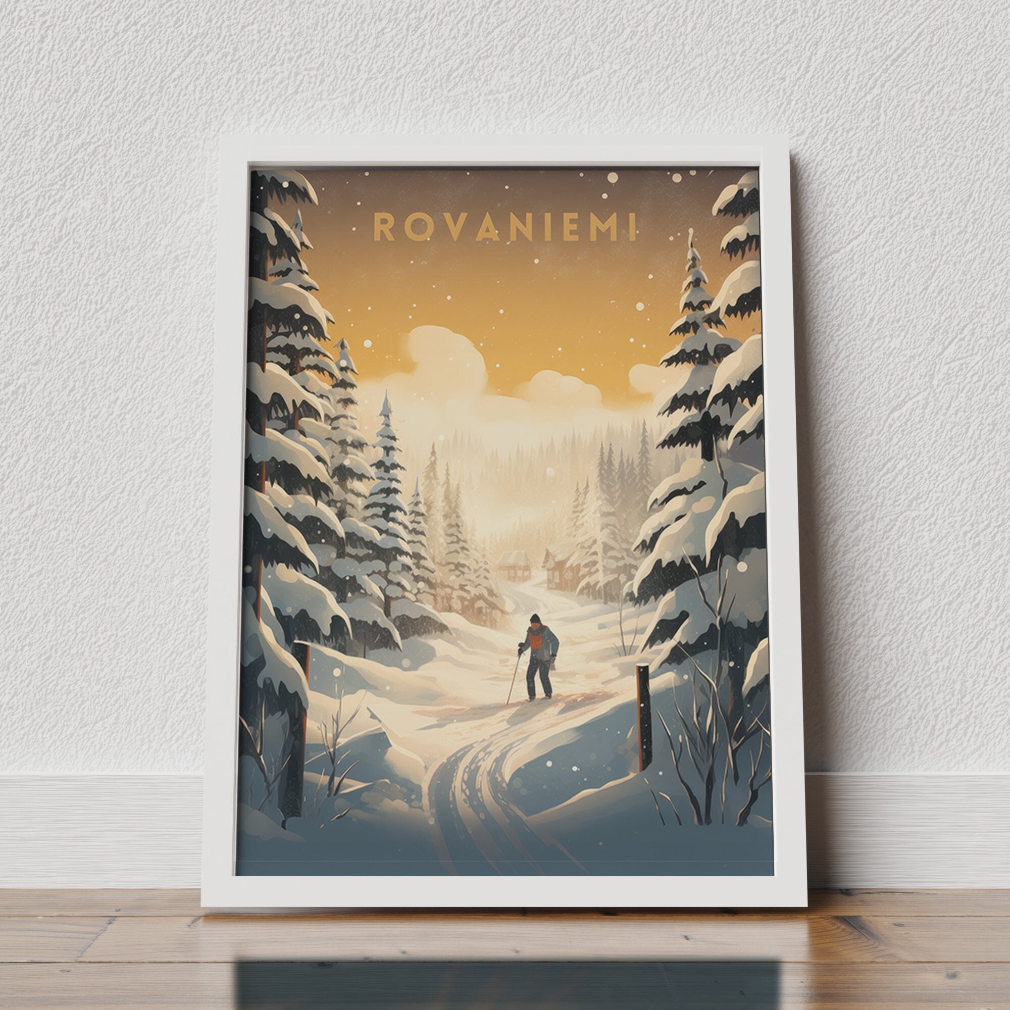 Rovaniemi Travel Poster, Finland Poster, Rovaniemi Poster, Rovaniemi ...