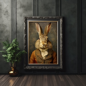 Hare Vintage Portrait, Pet Painting, Renaissance Animal Portrait ...