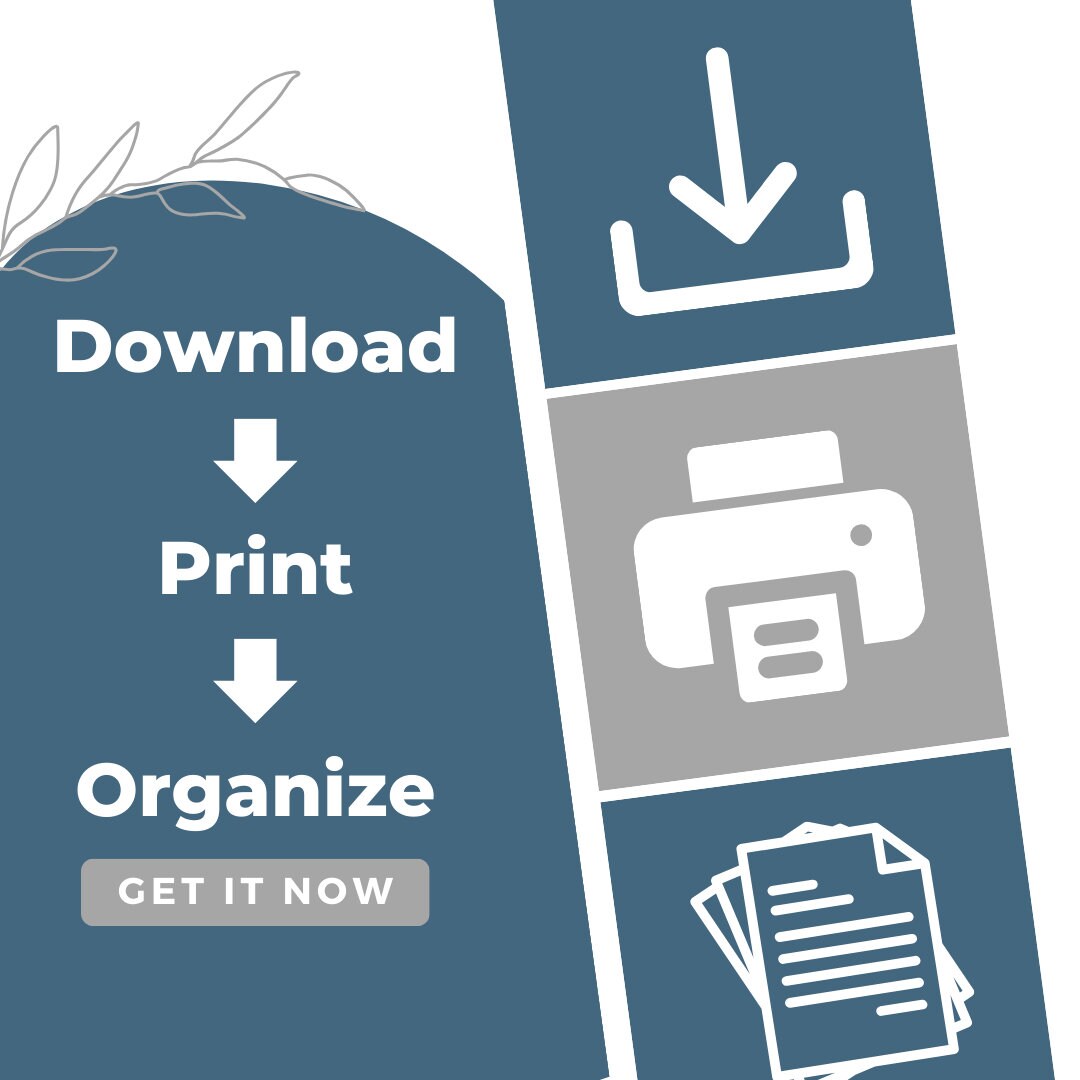 Printable Password Tracker Pasword Organizer Password Log Digital 7250