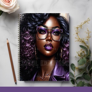 Black Girl Magic Journal Cover, Stunning Melanin Artwork, DIY Planner ...