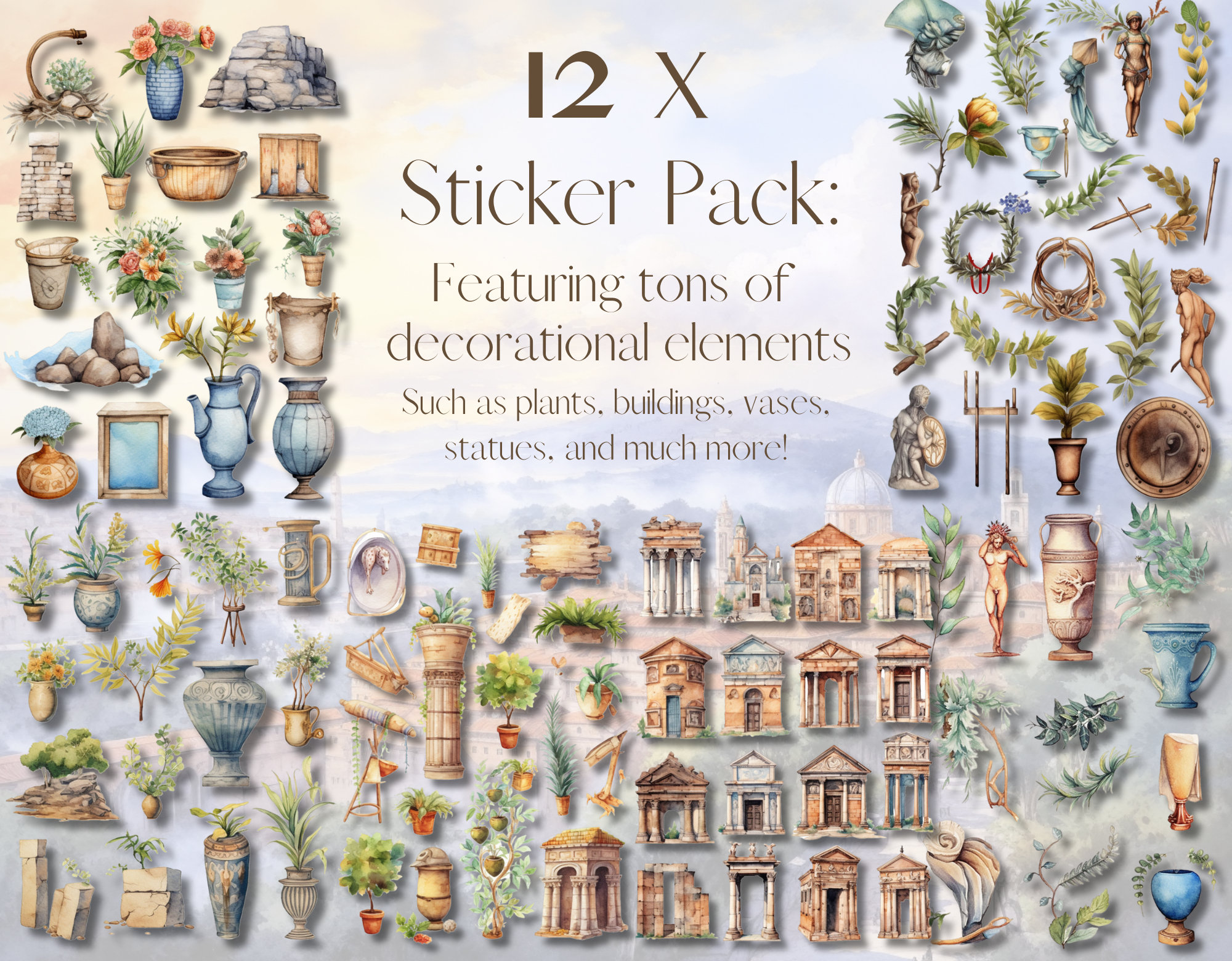 Ancient Rome HD Clipart Bundle | Includes: 10 Characters, 5 Buildings ...