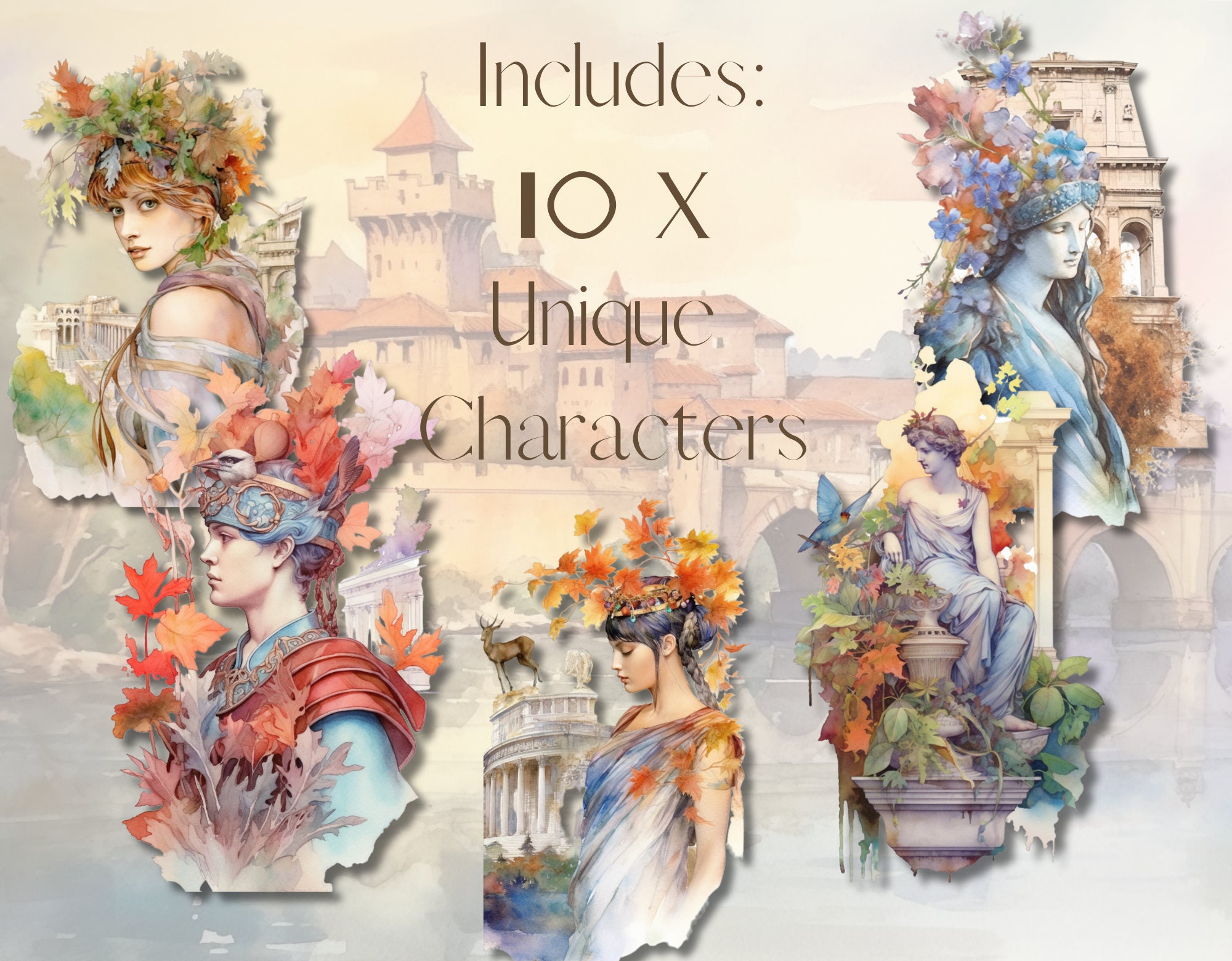 Ancient Rome HD Clipart Bundle | Includes: 10 Characters, 5 Buildings ...