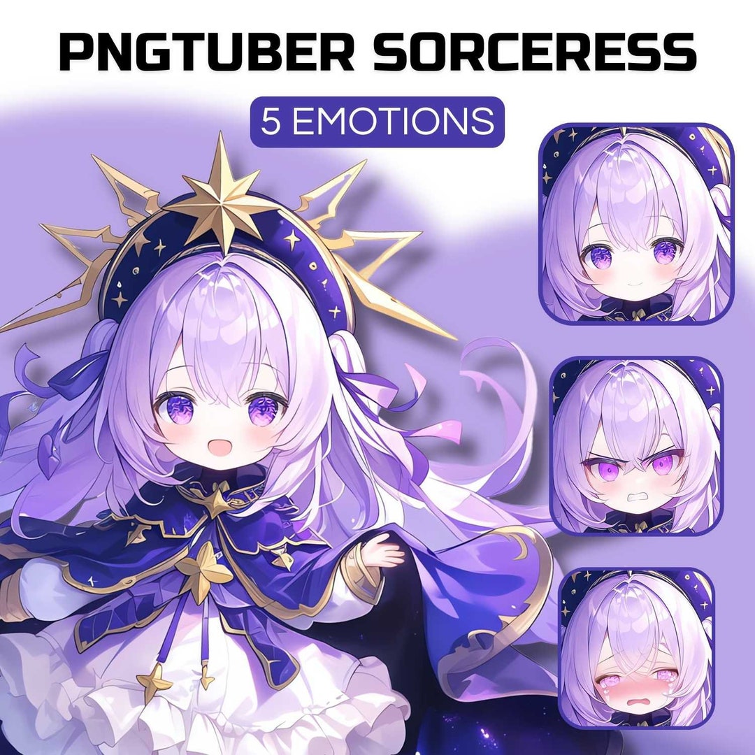 Starlight Sorceress Pngtuber Model | Sorceress Pngtuber Premade Avatar ...
