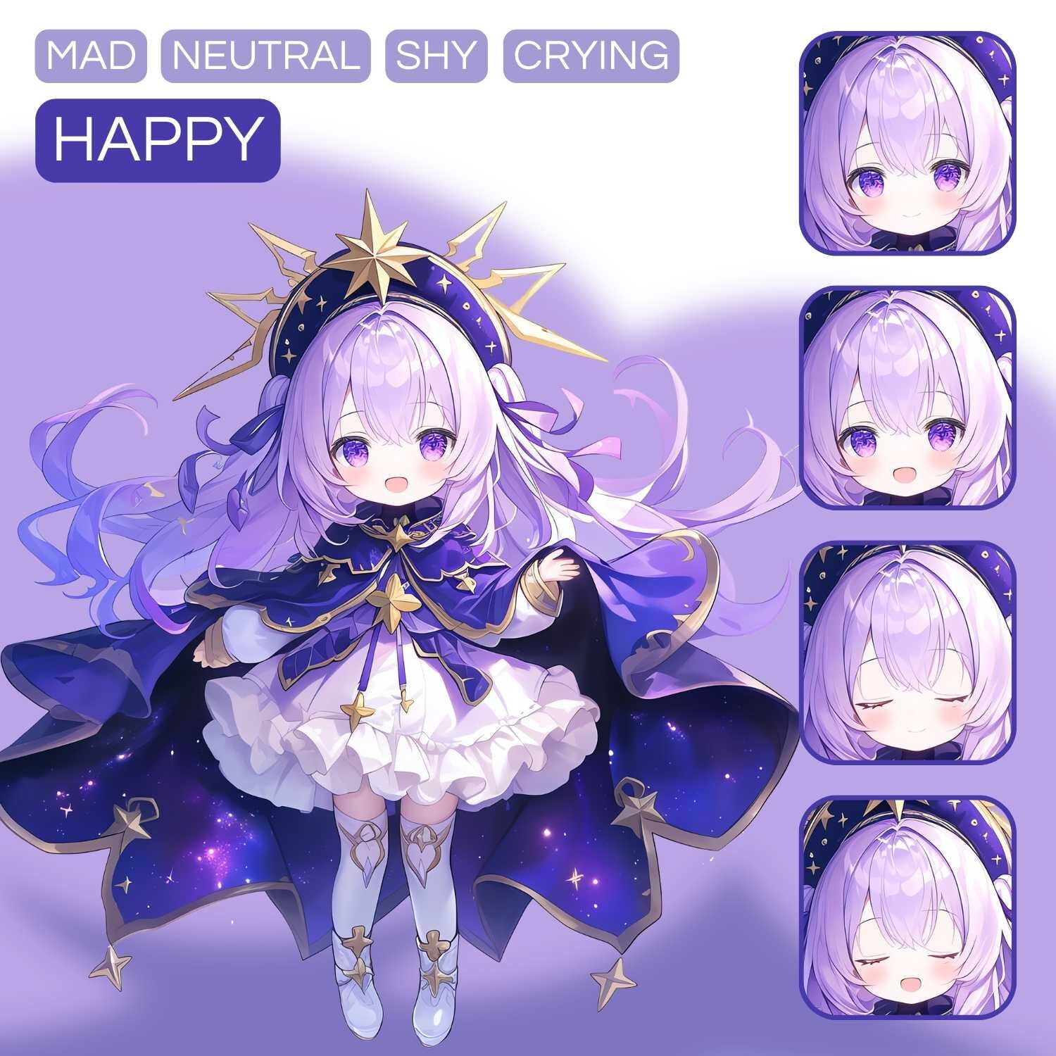 Starlight Sorceress Pngtuber Model | Sorceress Pngtuber Premade Avatar ...