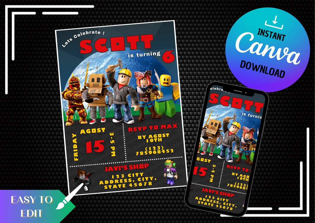 ROBLOX'S Electronic Invitation / E CARD / Digital Whatsapp / Digital ...