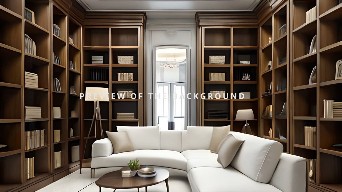 Luxurious Library: Digital Backgrounds for Bookshelf Enthusiasts for ...