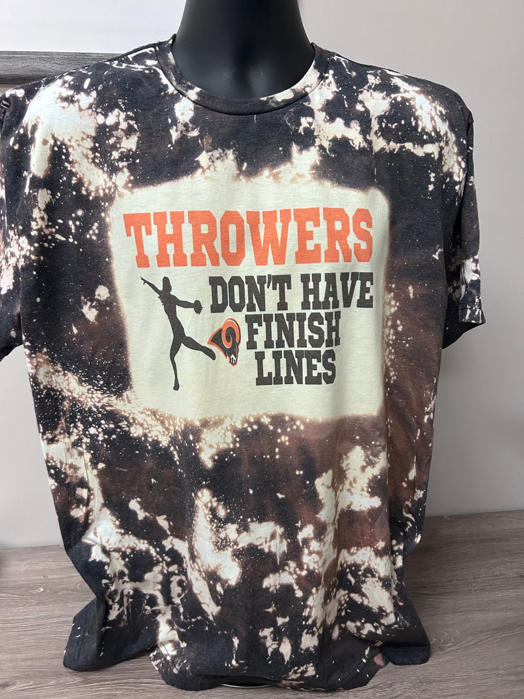 Throwers Dont Have Finish Lines Personalized Bleached T-shirt - Etsy