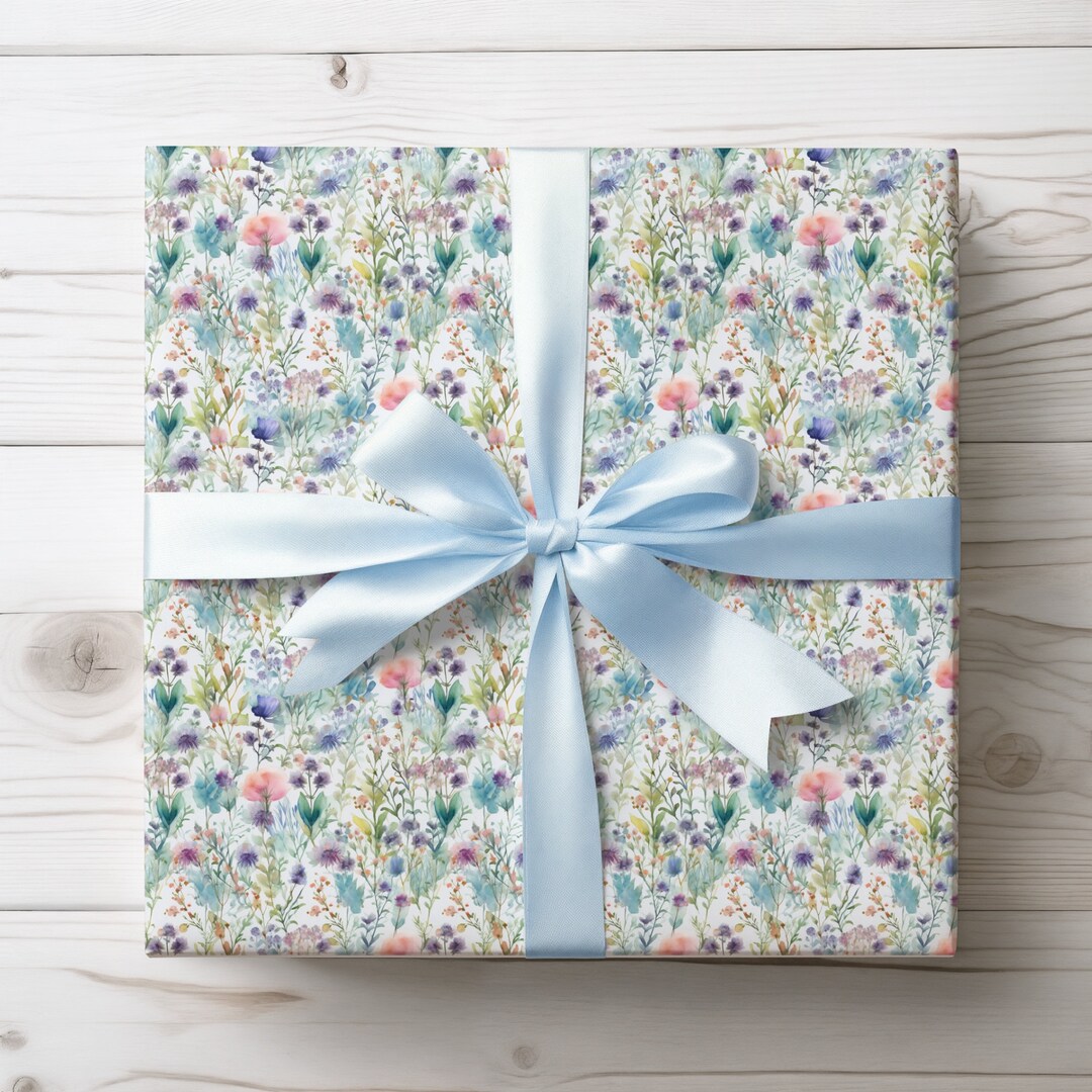 Watercolor Wildflower Wrapping Paper: Floral Gift Wrap, 30" X 72" - Etsy