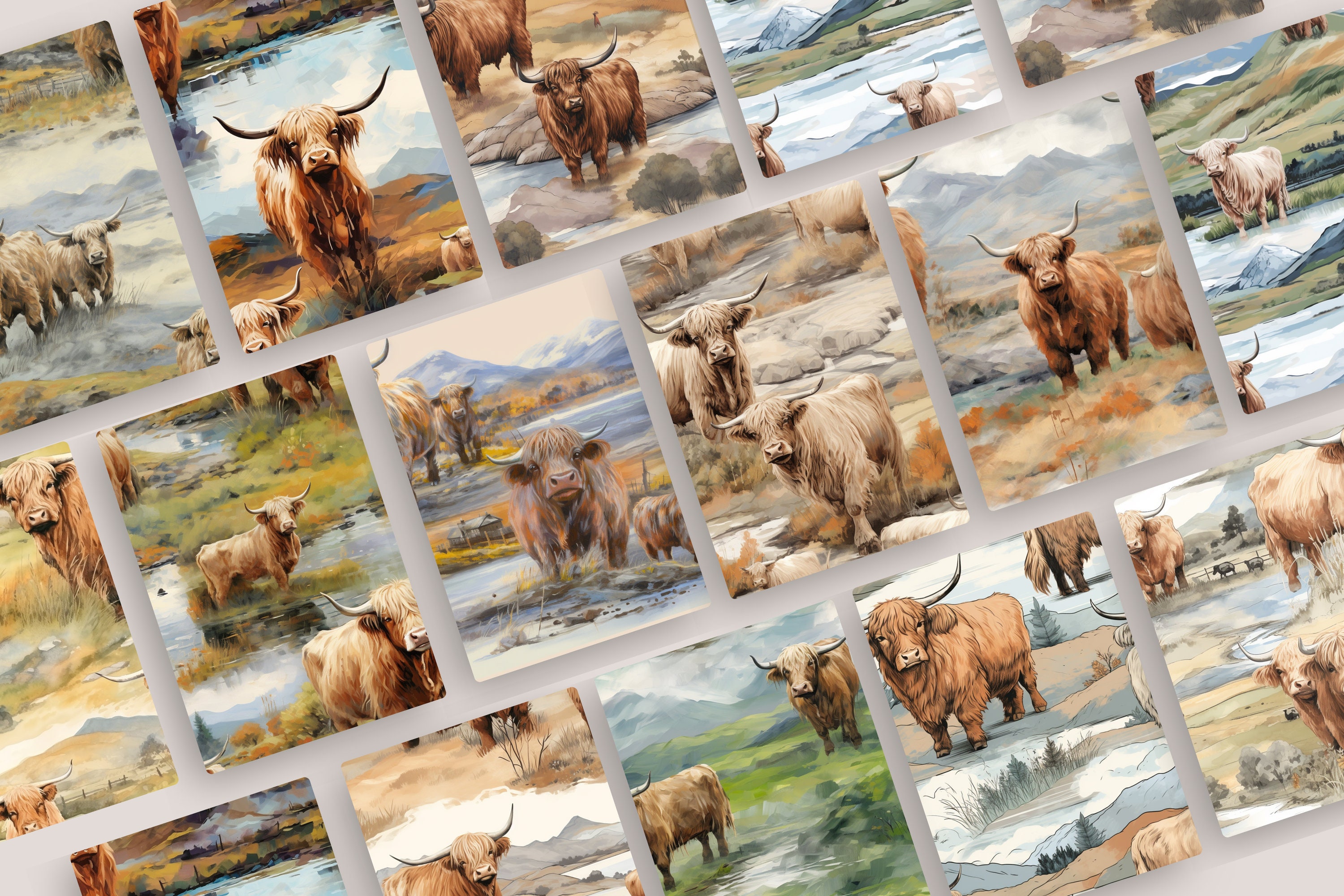 Highland Cow Seamless Digital Papers | Repeatable Digital Patterns ...