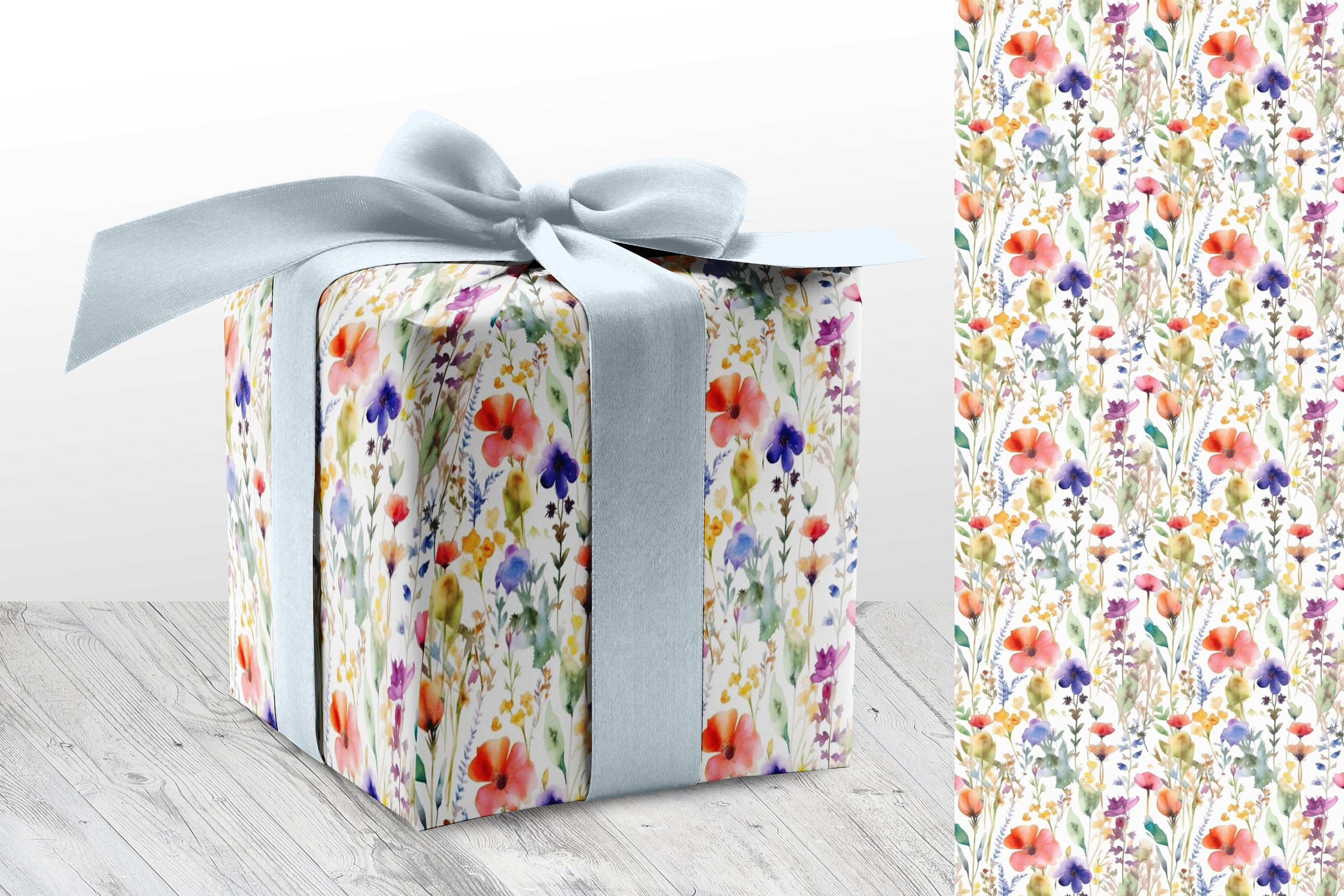 Watercolor Wildflower Wrapping Paper Wildflower Gift Wrap Botanical ...