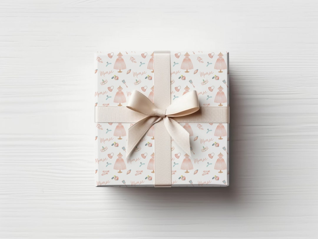 Custom Wrapping Paper Princess Dress Birthday Girl Gift Wrap Baby ...