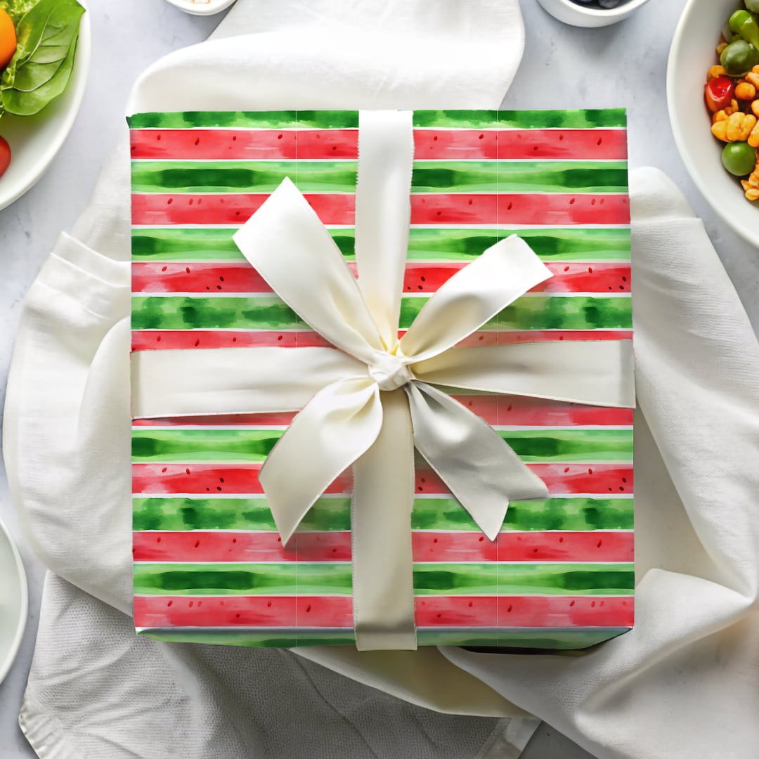 Summer Watermelon Stripe Wrapping Paper Premium Gift Wrap Gift Wrapping ...