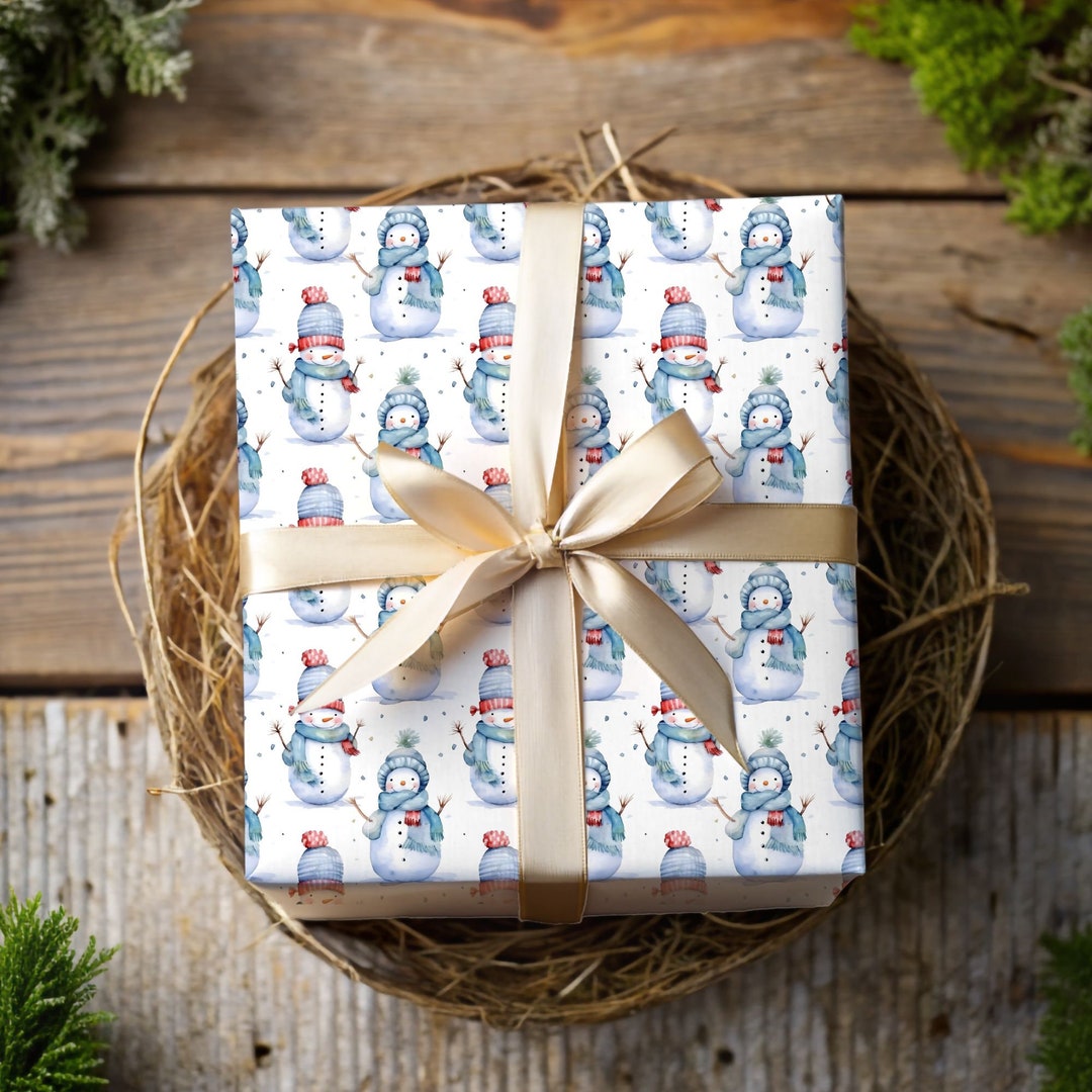 Cute Snowman Wrapping Paper Holiday Gift Wrap Cute Snowmen Holiday Gift ...
