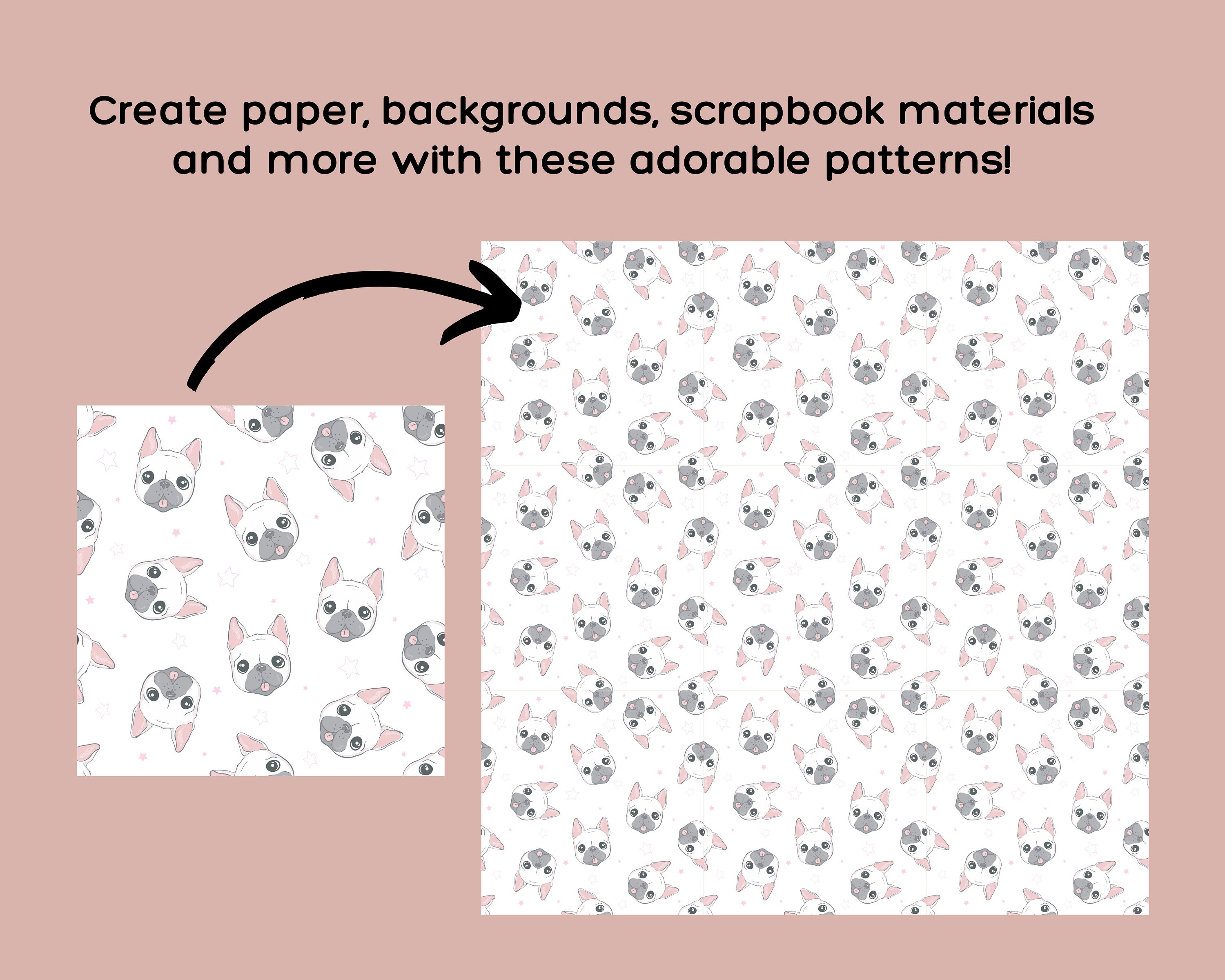 DOG BUNDLE Seamless Digital Paper Dog Scrapbook Paper Dog Digital Paper ...