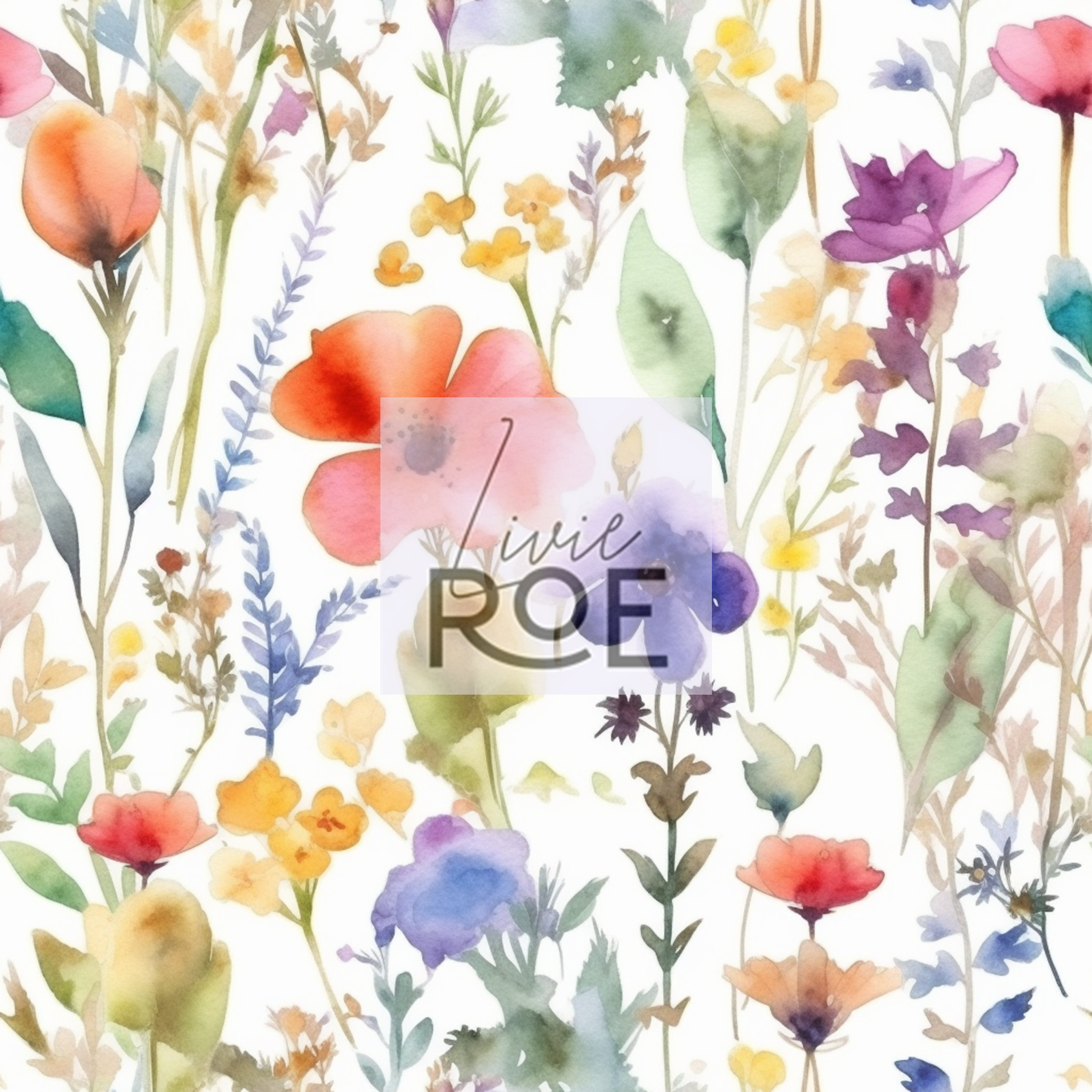 Watercolor Wildflower Wrapping Paper Wildflower Gift Wrap Botanical ...