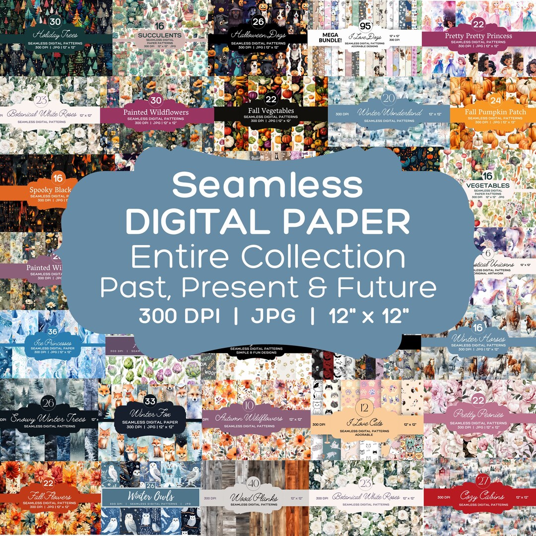 Seamless Digital Paper ENTIRE COLLECTION, Unlimited Commercial Use ...