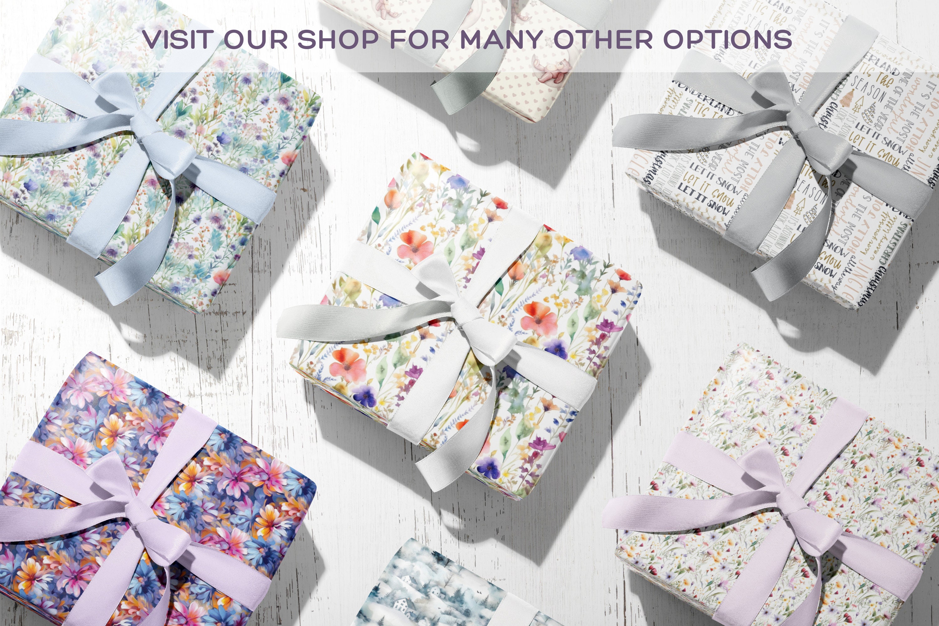 Watercolor Wildflower Wrapping Paper Wildflower Gift Wrap Botanical ...