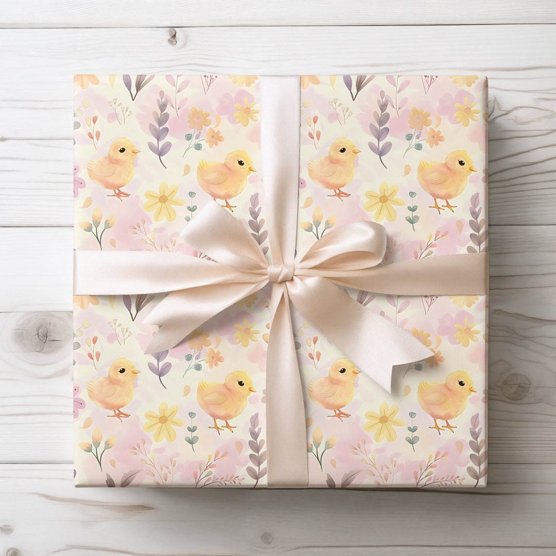 Easter Wrapping Paper Baby Chick Gift Wrap Spring Gift Wrap Luxury ...