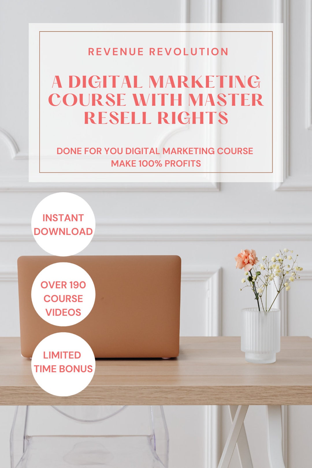 Revenue Revolution Digital Marketing Course Master Resell Rights MRR Done for You Passive Income ...