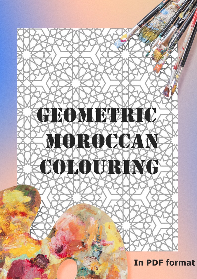 Geometric Moroccan Colouring Page - Digital Download Islamic Art ...