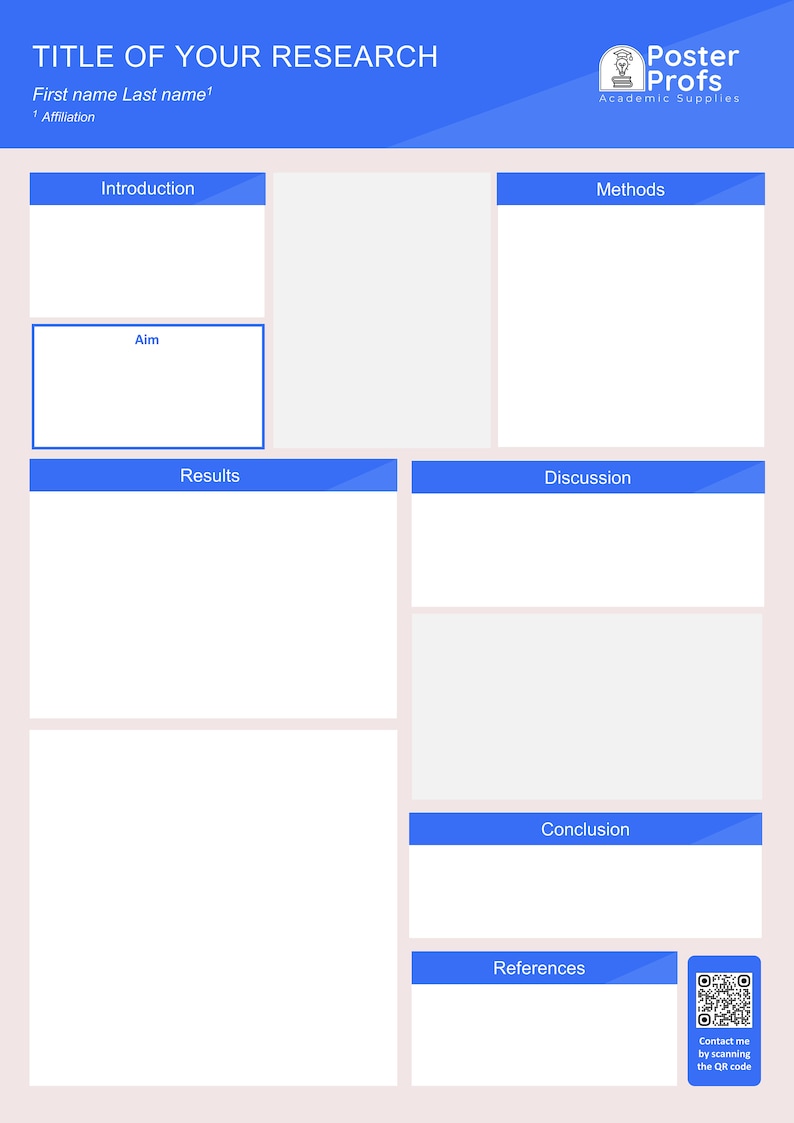A0 Academic Research Poster Template: Modern Blue Powerpoint (digital ...