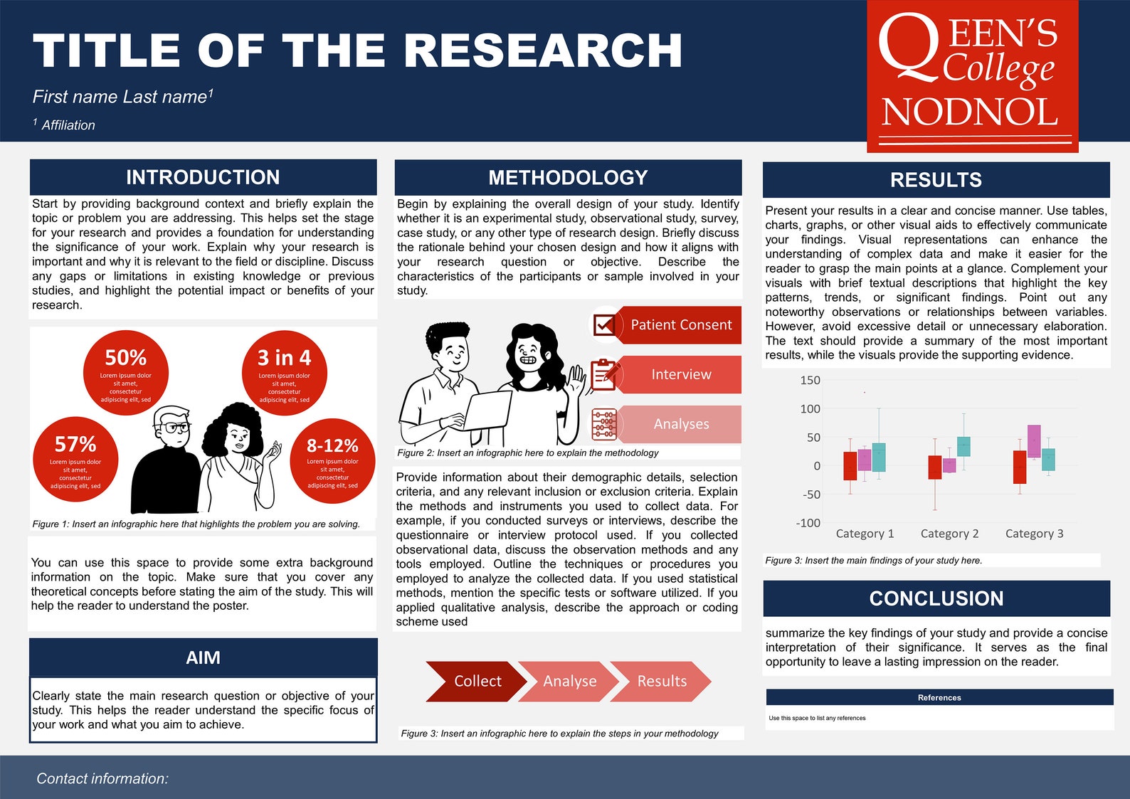A0 Academic Research Poster Template: Blue & White Modern Design (PPTX ...