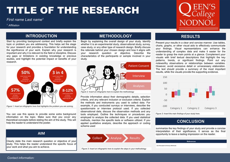 A0 Academic Research Poster Template: Blue & White Modern Design (PPTX ...