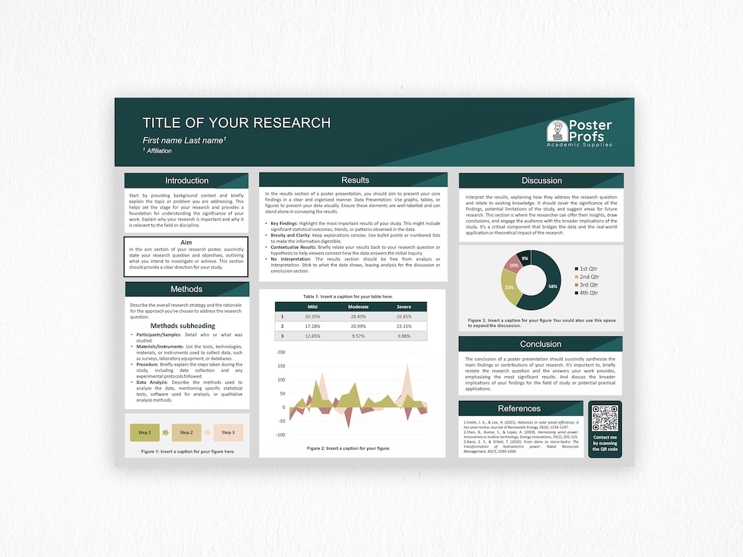 Professional University Research Scientific Conference/ A0 Academic Poster Template Landscape ...