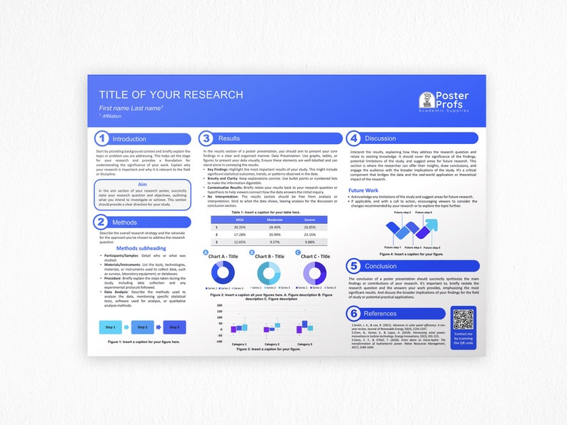 A0 Academic Poster Template: University Research Display (PPTX Digital ...