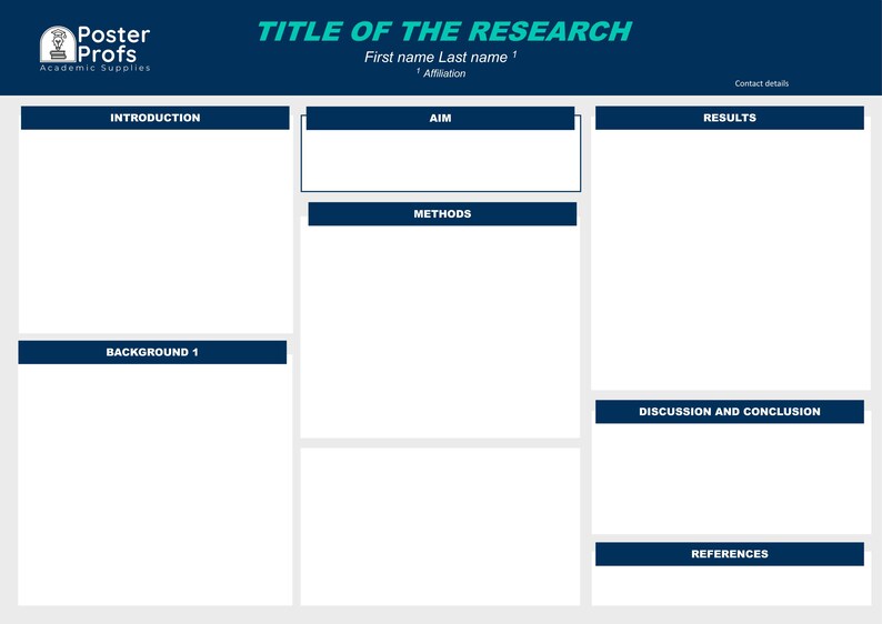 Academic Research Poster Template: A0 & A1 Powerpoint (digital .pptx ...