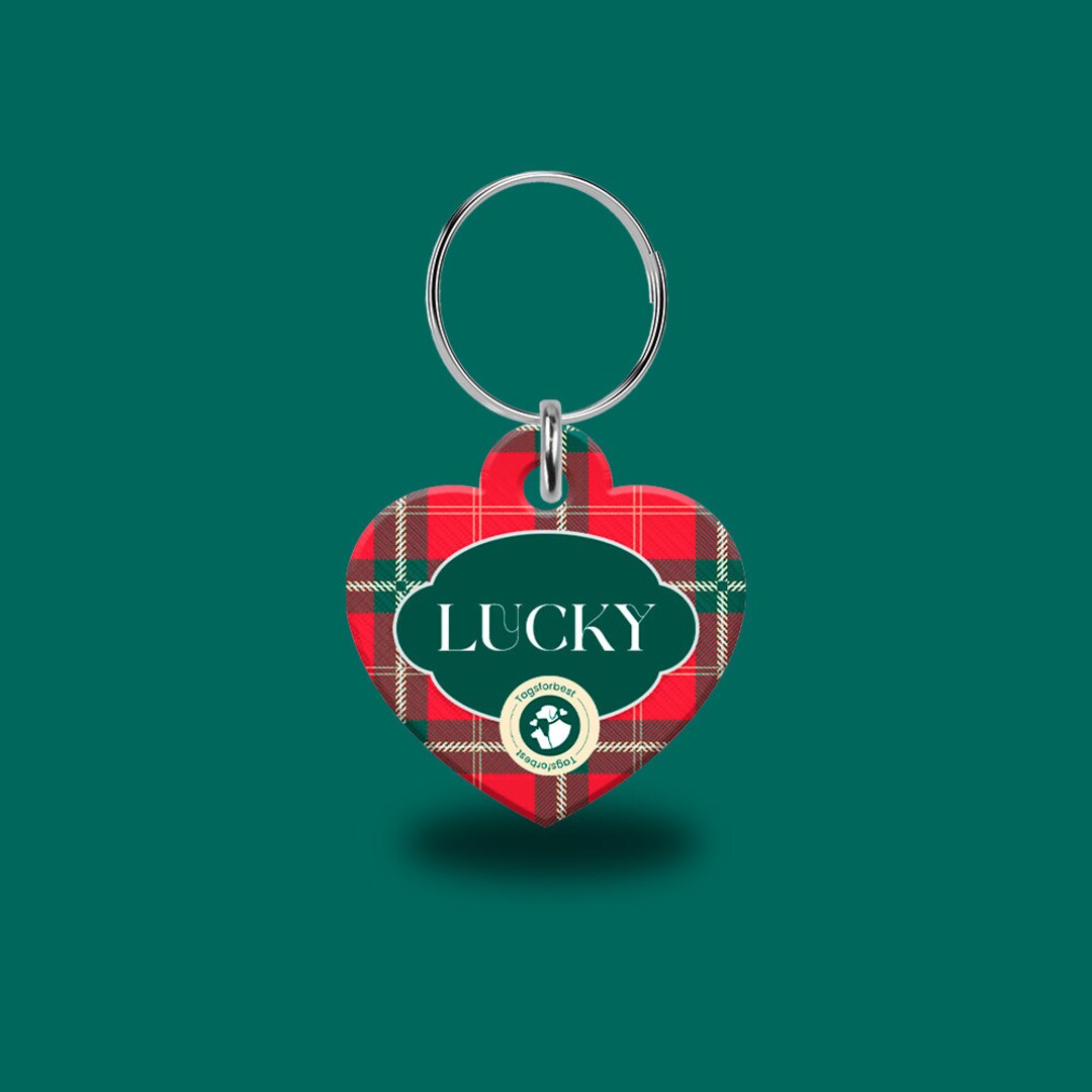 Identification Medal for Dog and Cat, Christmas Style Medal, Heart ...