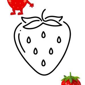 Cute and Engaging Printable Digital Fruit Coloring Book 30 Pages A4 ...