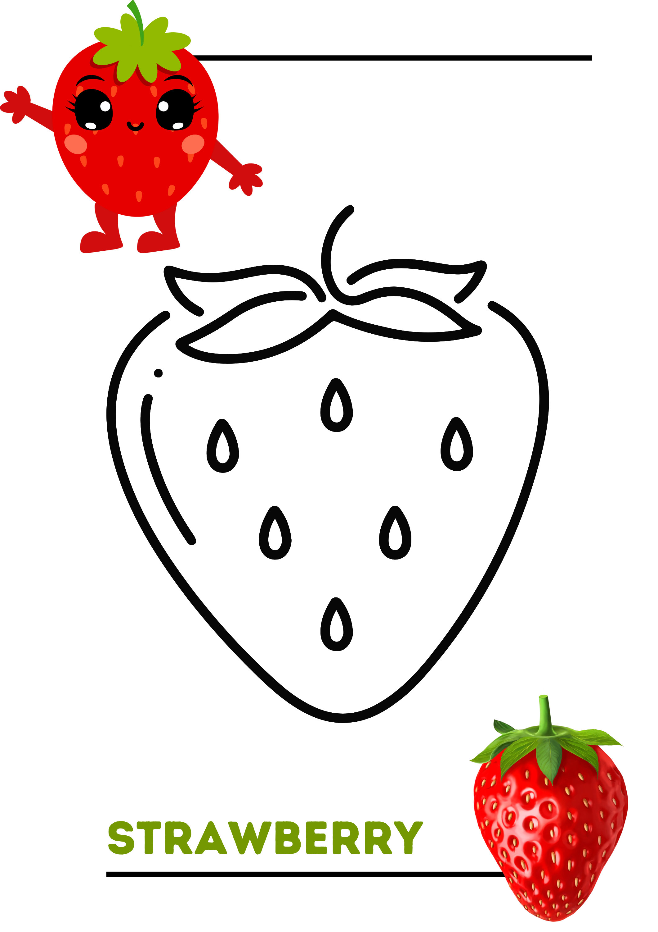 Fruit Coloring Book for Kids – 30 Fun Pages – Printable Activity Book ...