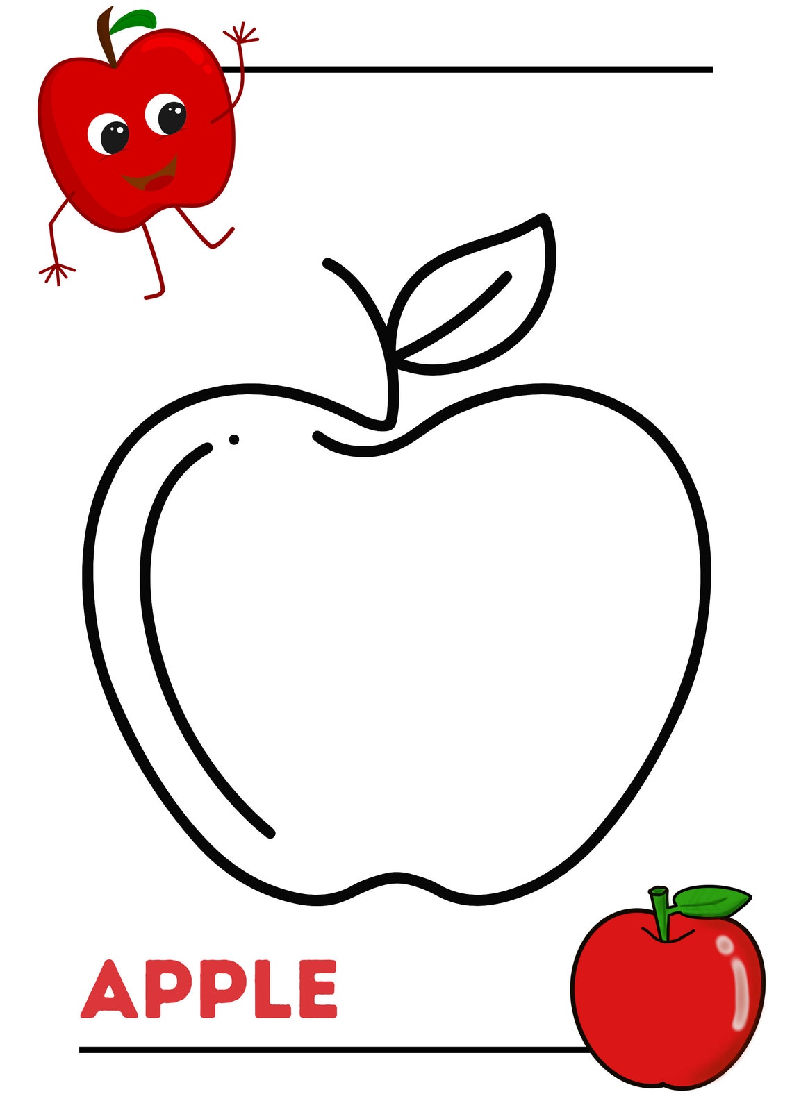 Fruit Coloring Book for Kids – 30 Fun Pages – Printable Activity Book ...