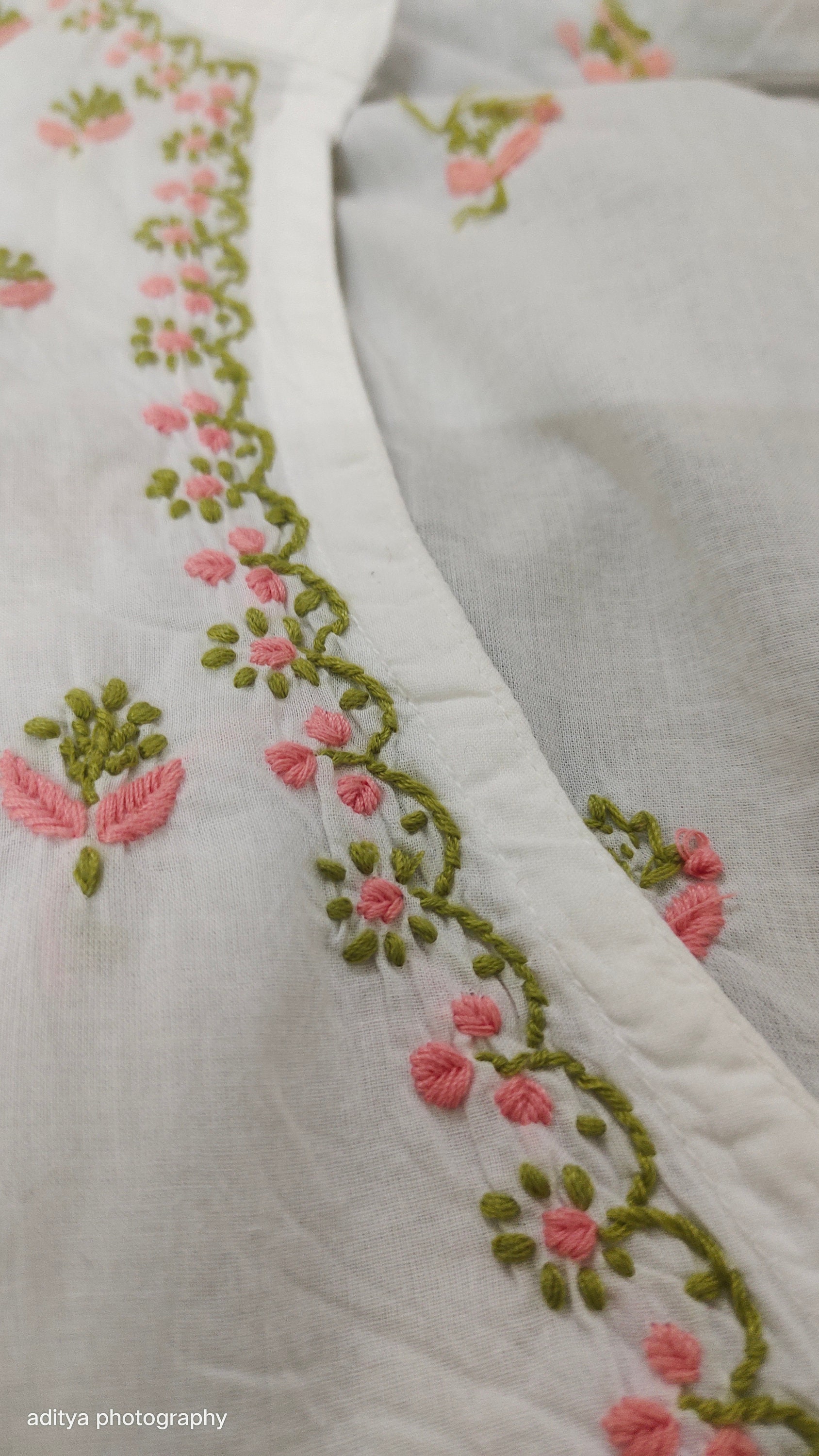 Pure Mul Cotton Chikankari Shrug, White Shrug With Pink and Green ...