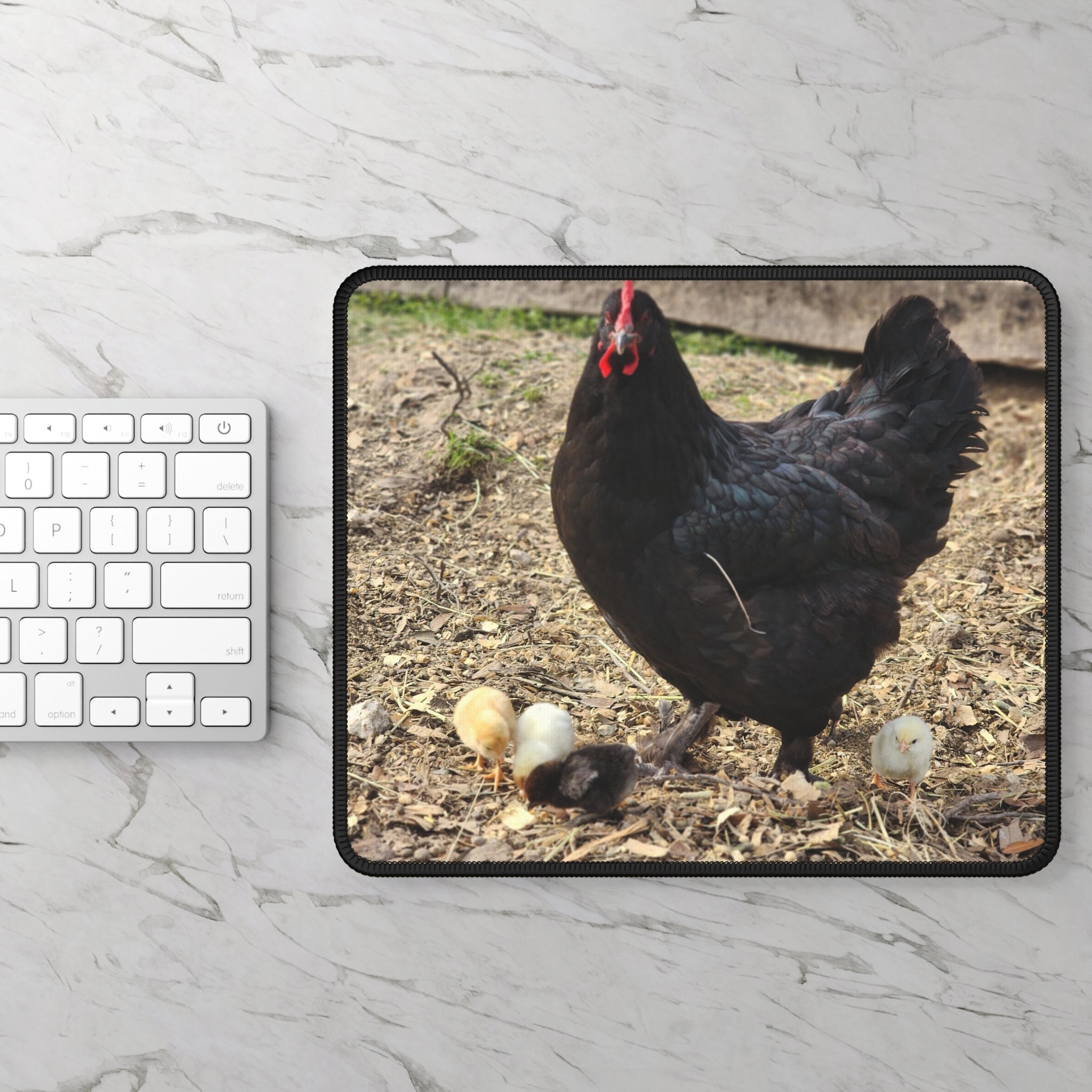Black Copper Maran Hen & Chick Flock Mouse Pad - Etsy
