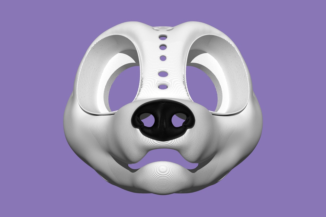 Toony Dog Canine 3D Printed Fursuit Head Base W/ Eye Blanks & Nose ...