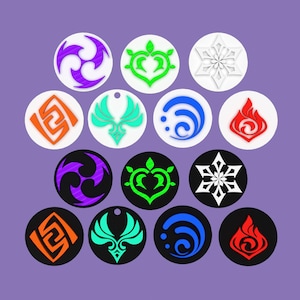 Genshin Impact Element Keychains | 3D Printed PLA+ | Anemo Geo Electro ...