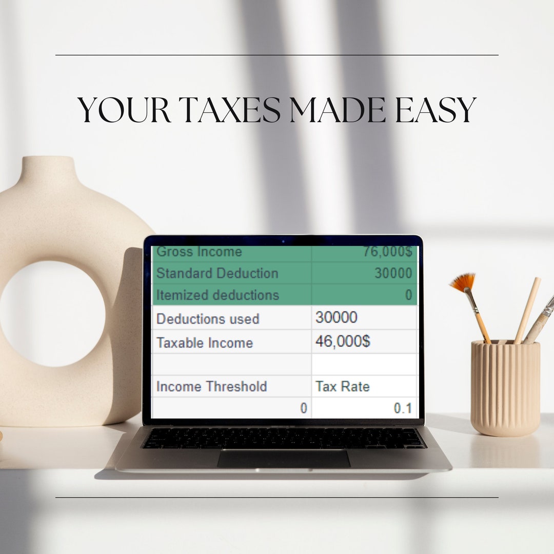 Simple Tax Calculator for Single Filers - Etsy