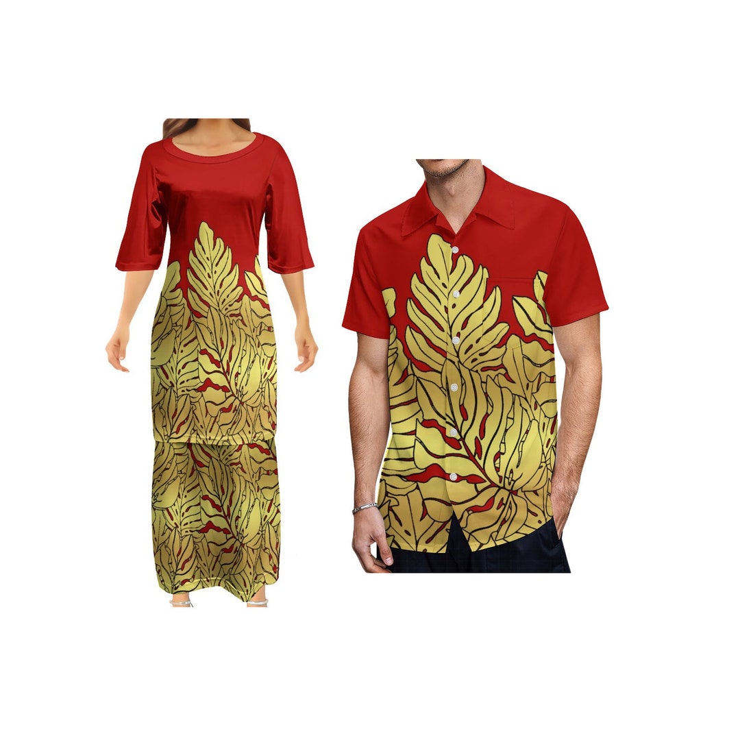 1 MOQ Custom Samoan Ladies Puletasi New Design Dress Polynesian Tribal ...