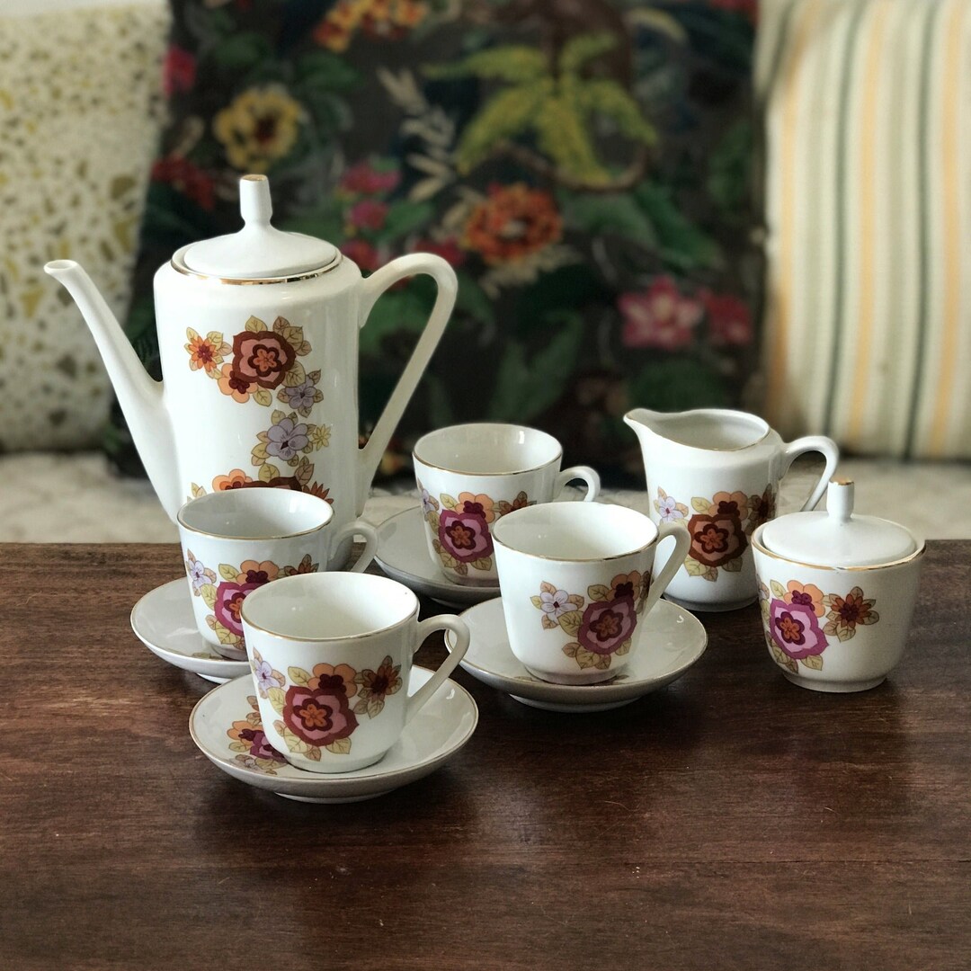 Vintage Ceramic Coffee Set From the 70s - Etsy