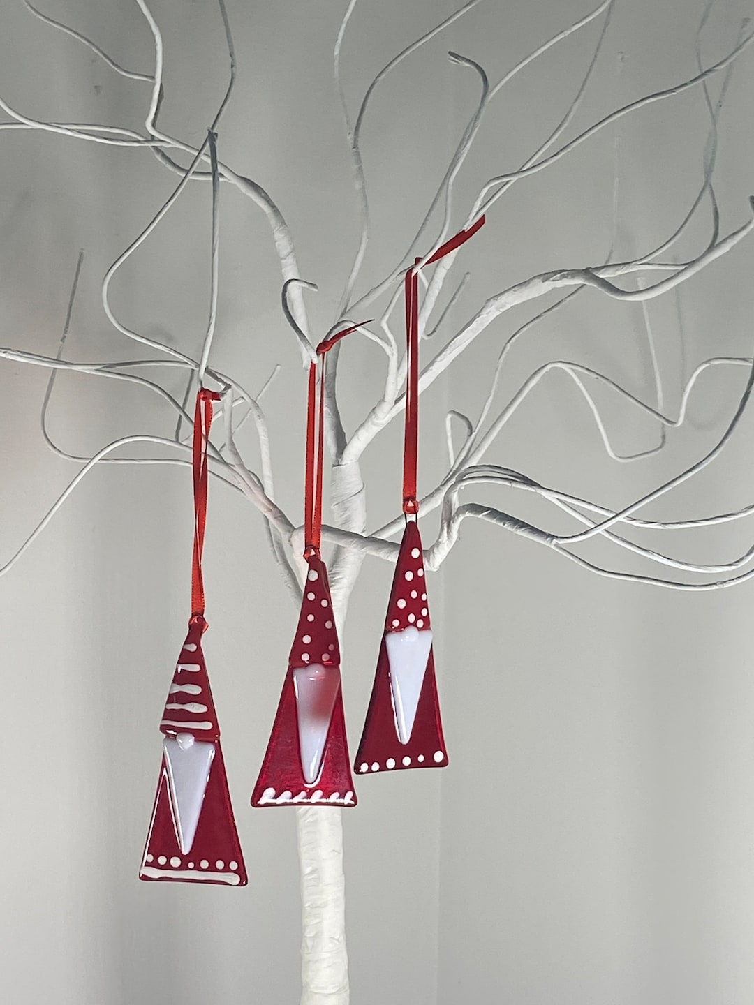 Fused Glass Hanging Father Christmas Tree Decoration - Etsy UK