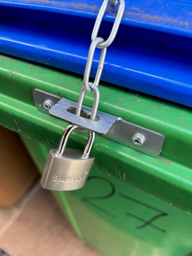Wheelie Bin Chain Lid Lock No Padlock Included - Etsy UK
