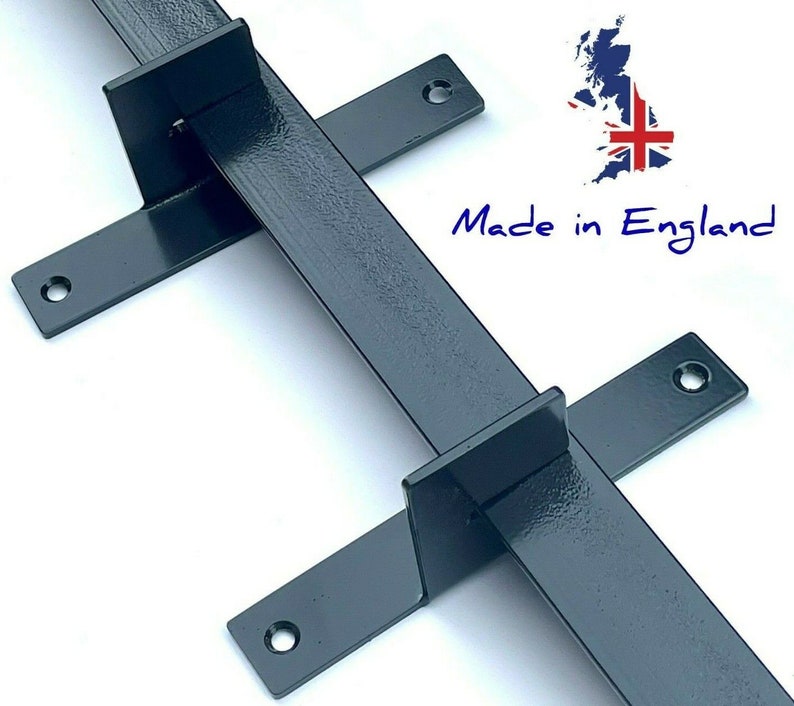 90cm Security Door Bar and Folded Face Fixing Brackets Fixing Screws ...