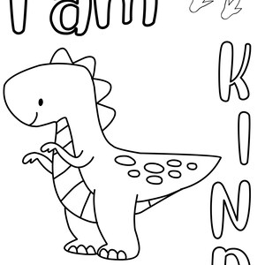 Dinosaur Affirmations Coloring Book - Etsy
