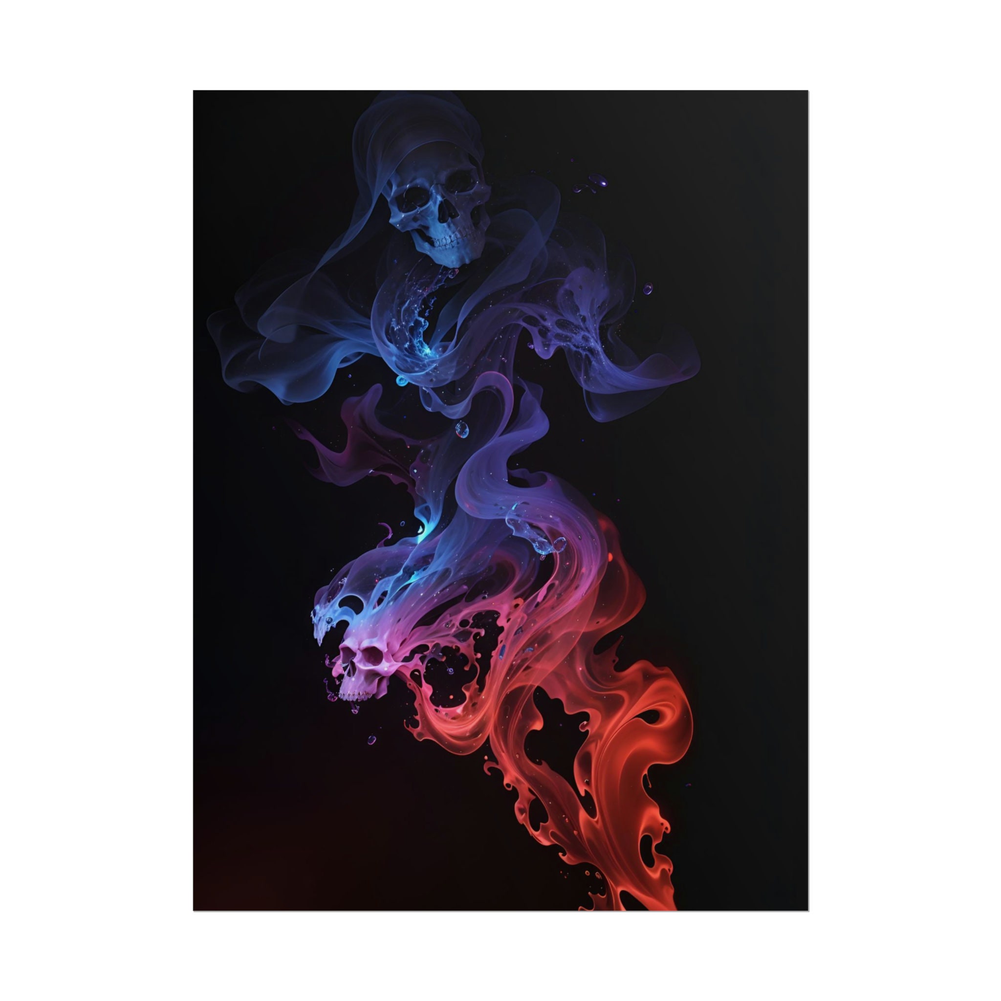 Red and Blue Skulls - Rolled Posters - Etsy