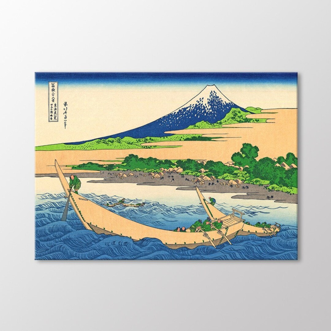 Shore of Tago Bay by Katsushika Hokusai Canvas Wall Art, Vintage ...