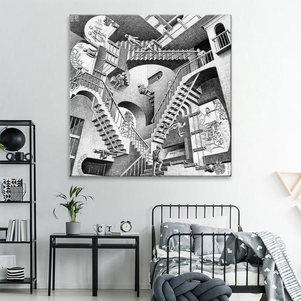 Relativity by Maurits Cornelis ESCHER Canvas Wall Art - Etsy